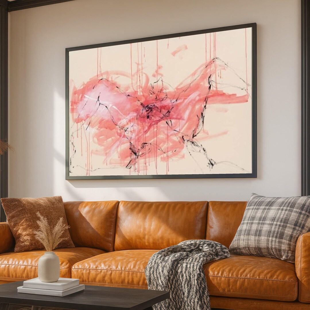 Tracey Emin Style Pink Abstract Canvas Art, Modern Brushstroke Print - Etsy