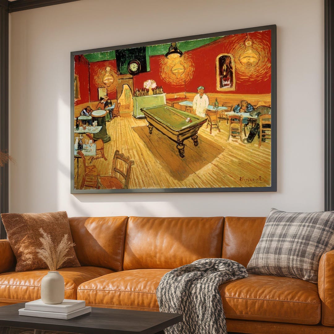 Van Gogh Cafe Canvas Print, Vintage Billiard Room Wall Art - Etsy