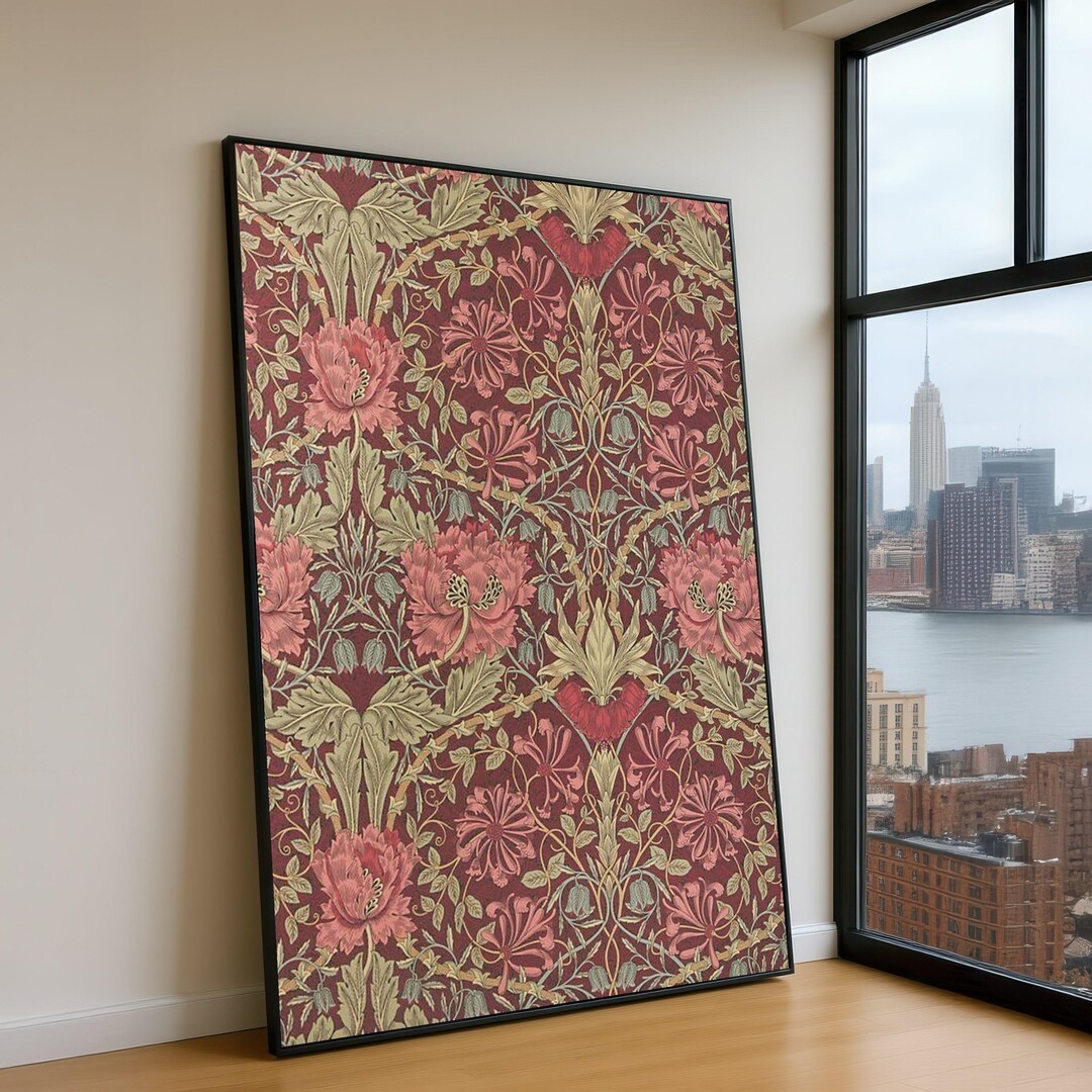 William Morris Floral Canvas Print, Victorian Botanical Wall Art - Etsy