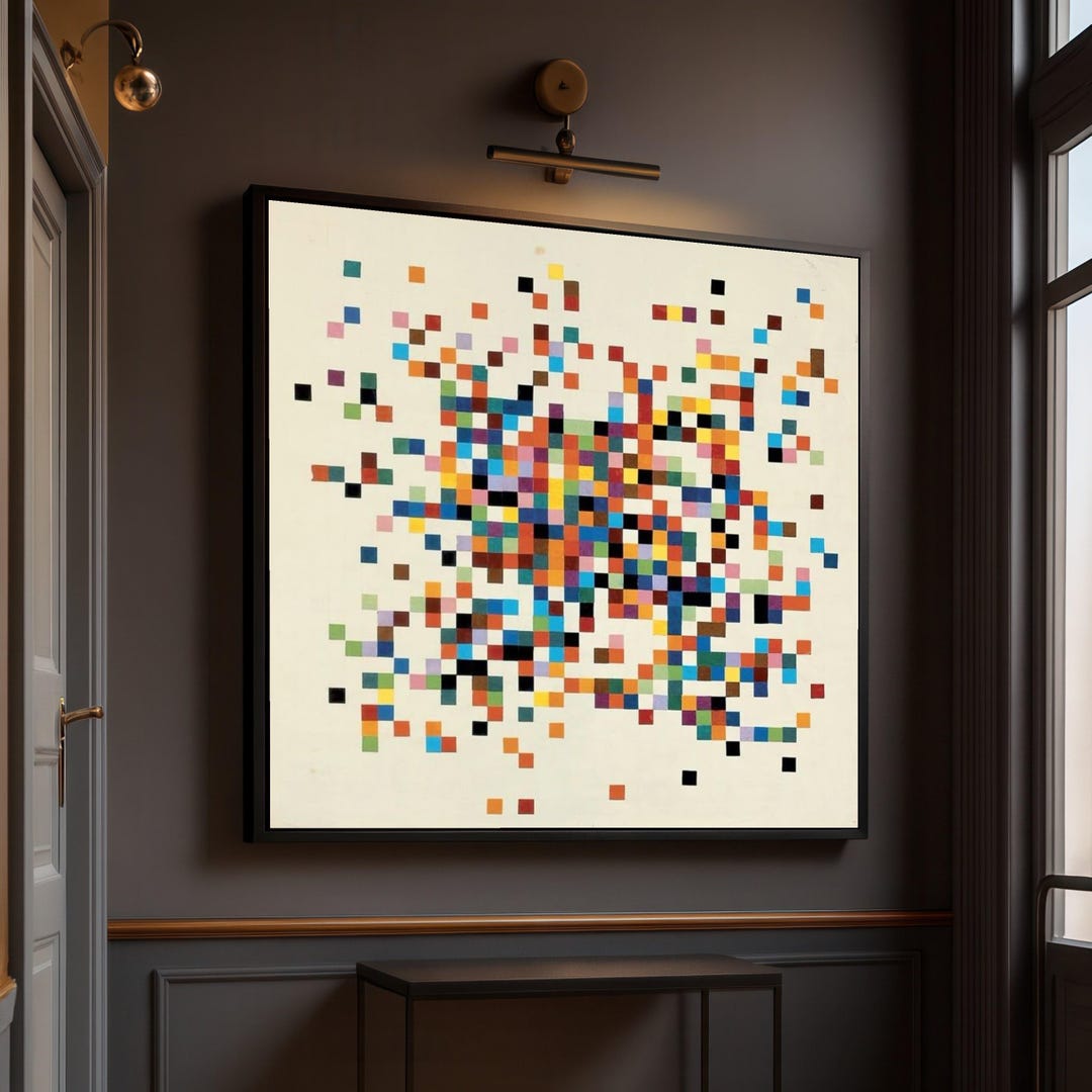 Ellsworth Kelly Inspired Pixel Art, Geometric Canvas Print, Modern Home ...