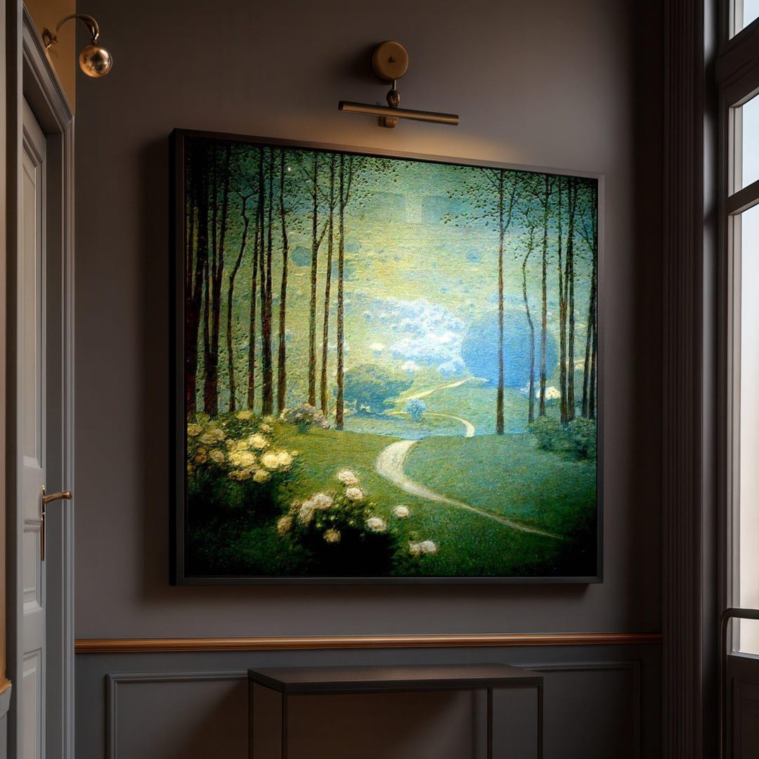 Gustav Klimt Inspired Forest Path Canvas, Tranquil Nature Wall Art ...