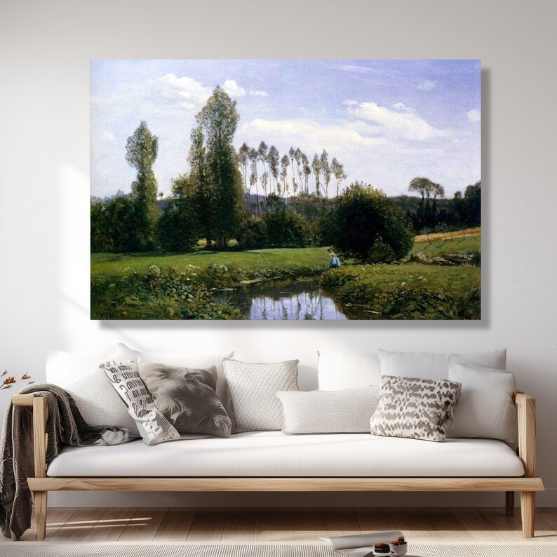 Claude Monet Landscape Canvas Print, Tranquil Countryside Scene, Ready ...