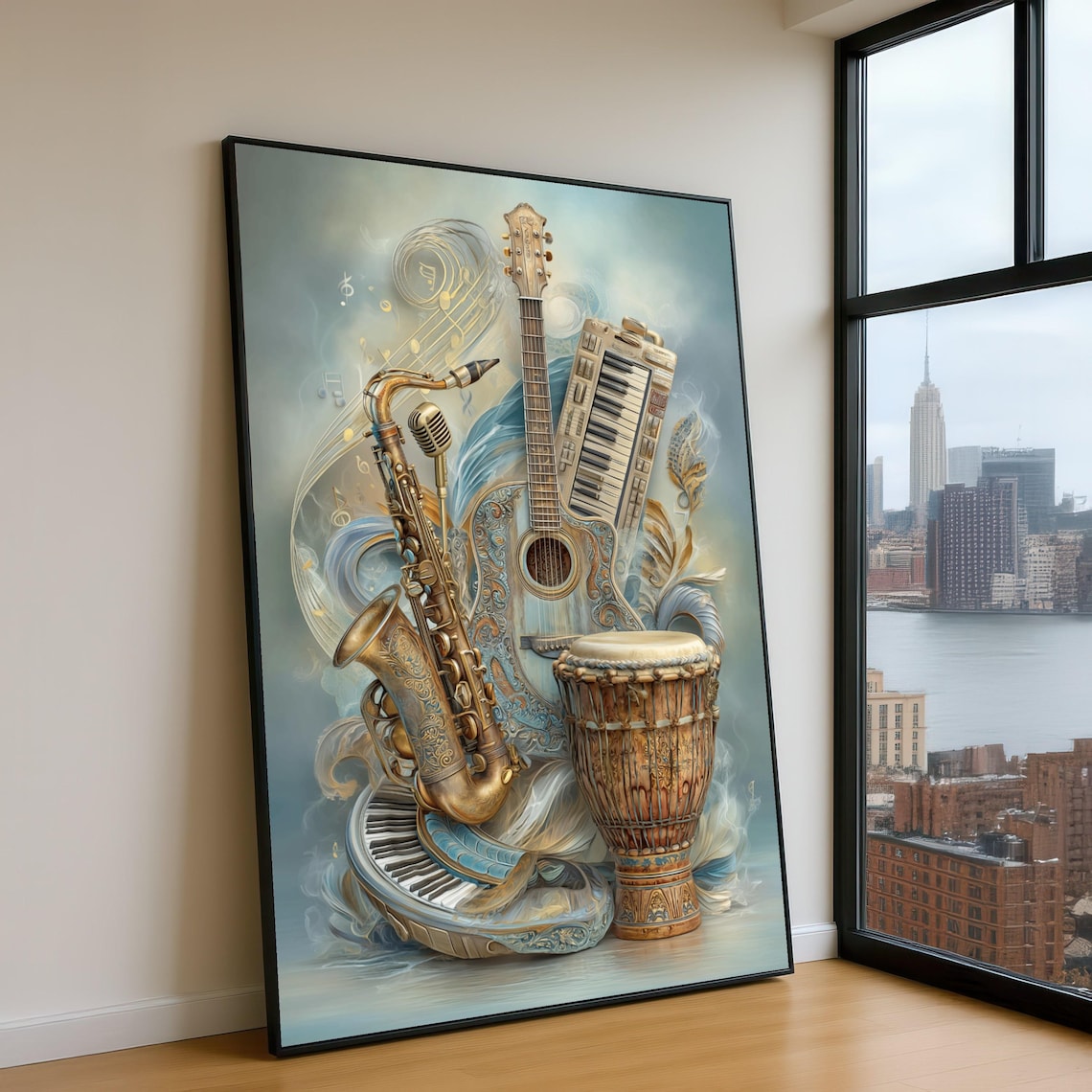 Vintage Musical Instruments Canvas Art, Abstract Music Wall Decor - Etsy