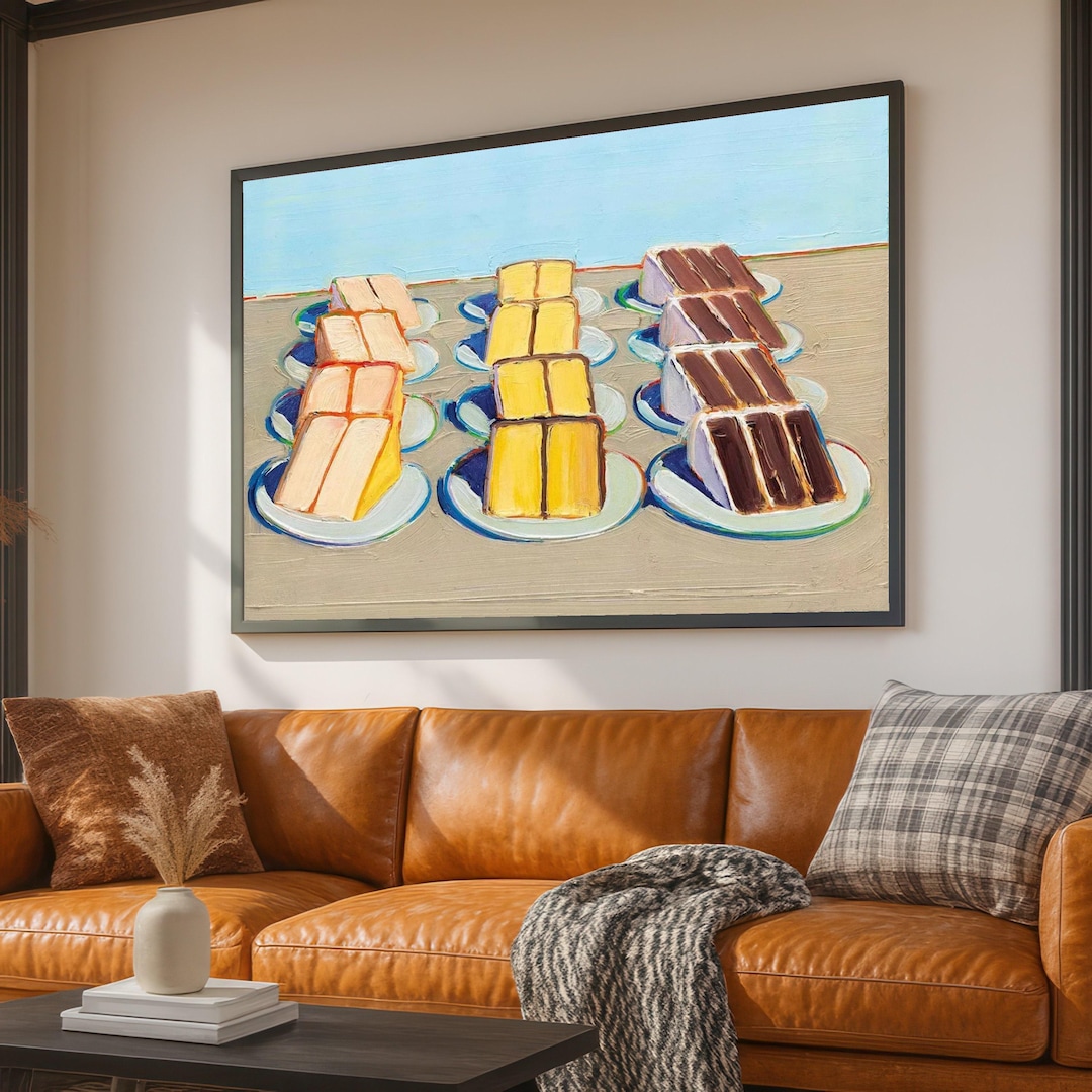 Wayne Thiebaud Cake Slices Canvas, Modern Pop Art Wall Decor, Colorful ...