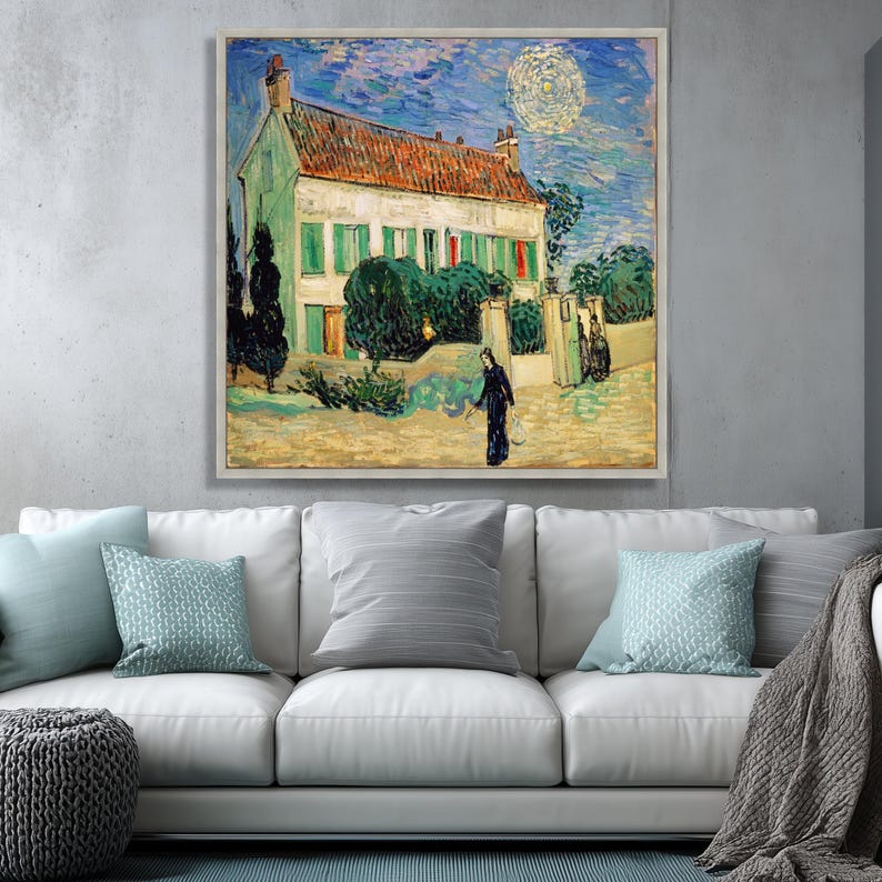 Van Gogh French Country House Canvas Print, Impressionist Landscape ...