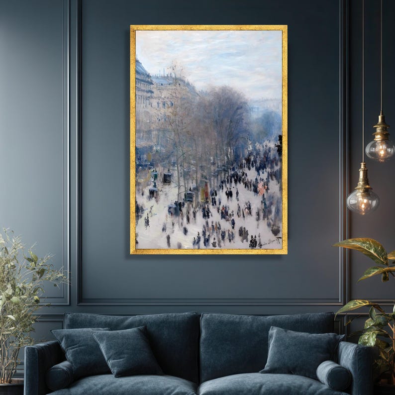 Claude Monet Paris Street Scene Canvas Print, Impressionist Cityscape ...