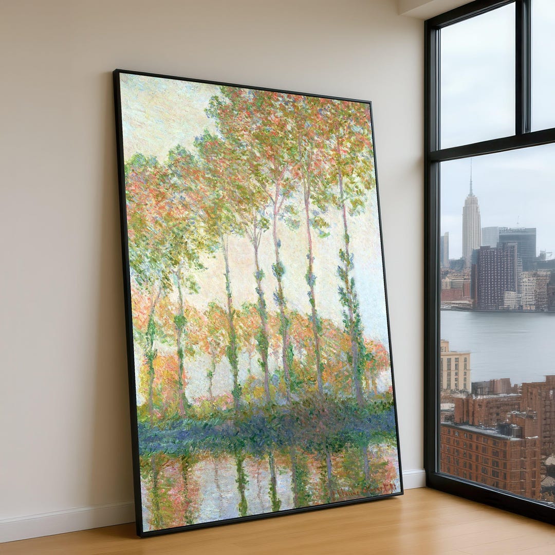 Monet Tree Reflection Canvas Print, Impressionist Landscape Art - Etsy