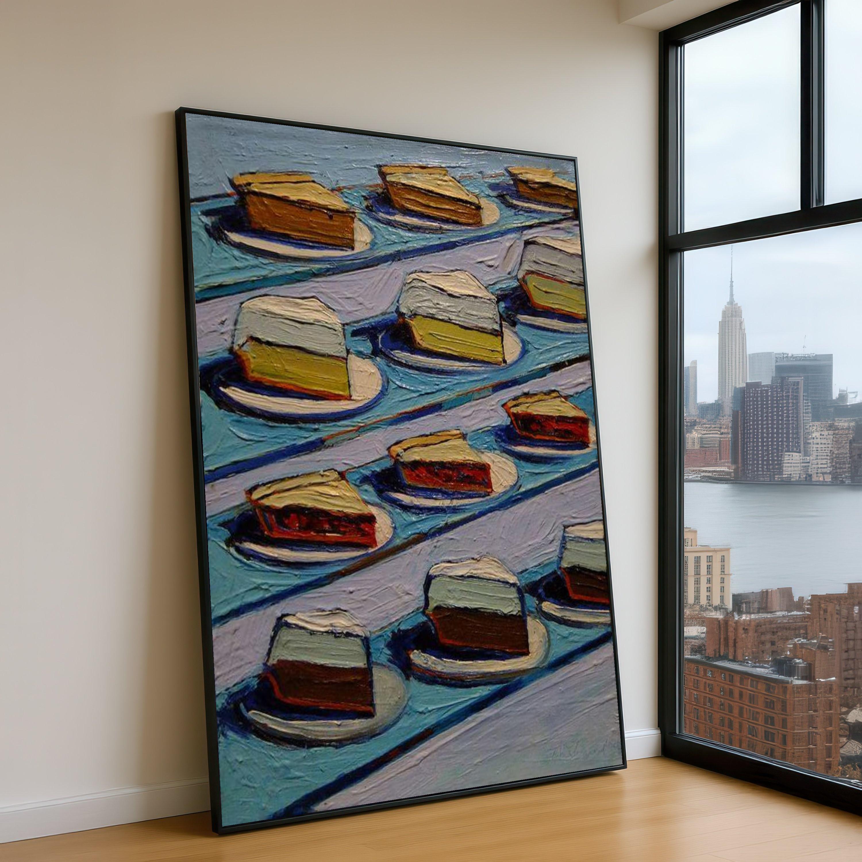 Wayne Thiebaud Inspired Pie Slices Canvas, Colorful Dessert Wall Art ...
