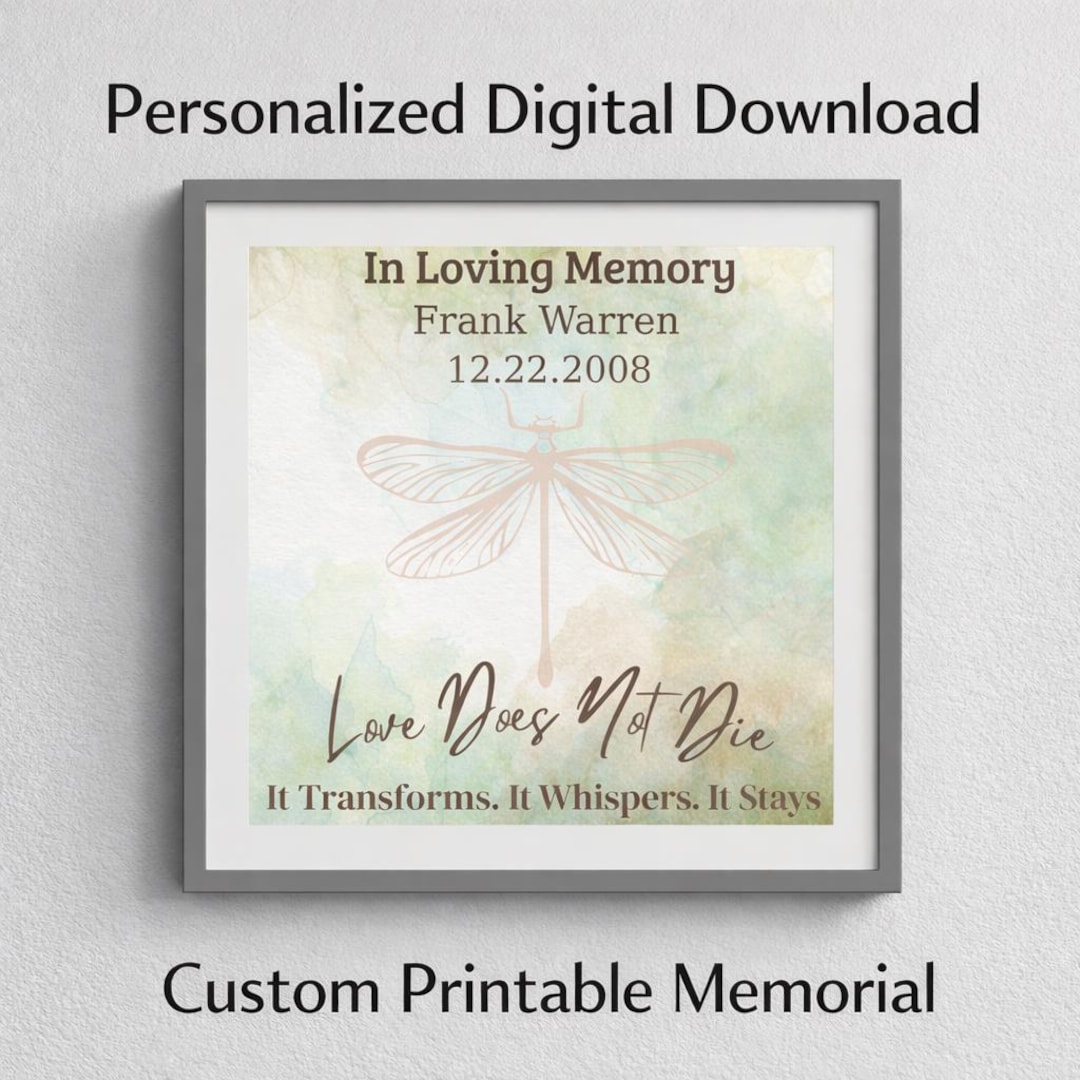 Personalized Memorial Digital Download | Custom Printable in Loving ...