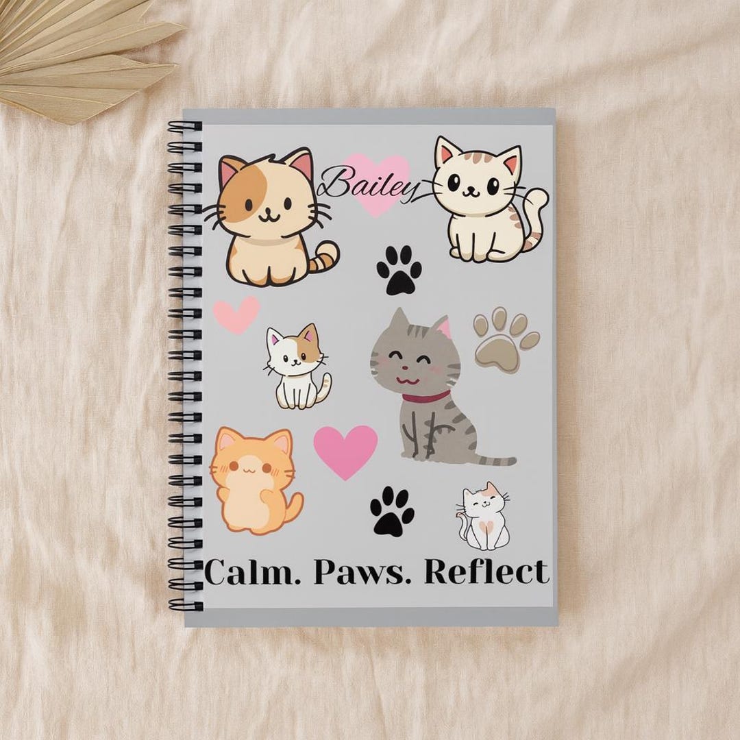 Personalized Cat Lover Journal, Cute Kitty Notebook for All Ages ...