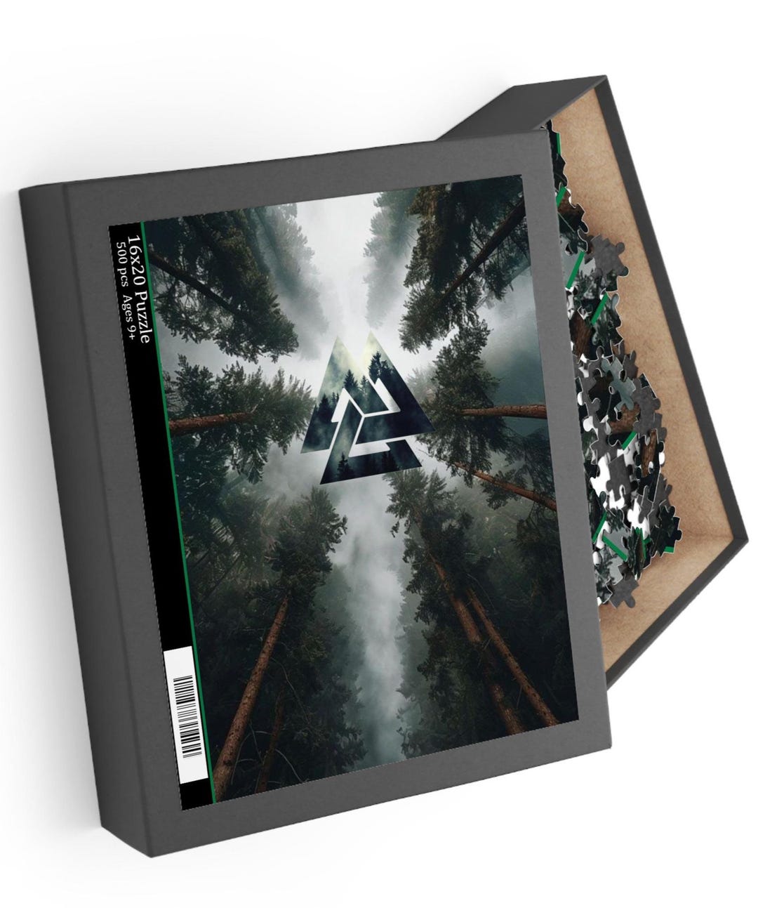 Valknut Forest Puzzle – Viking Norse Jigsaw, Tree Symbol Nature Design ...