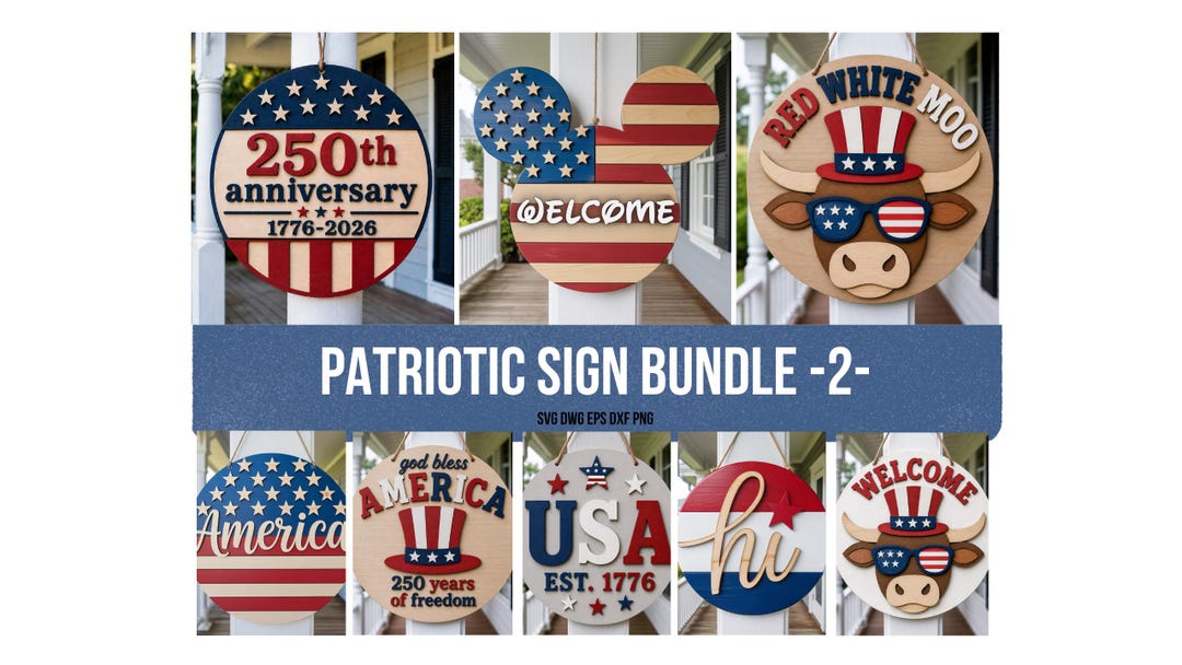 America 250 Sign Bundle SVG, Unabhängigkeitstag Dekor - Etsy.de