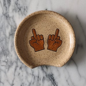 Middle Finger Spoon Rest, Ceramic Ladle Rest - Etsy