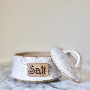 Salt Jar, Ceramic Lidded Spice Container, Season to Taste, Gift for ...