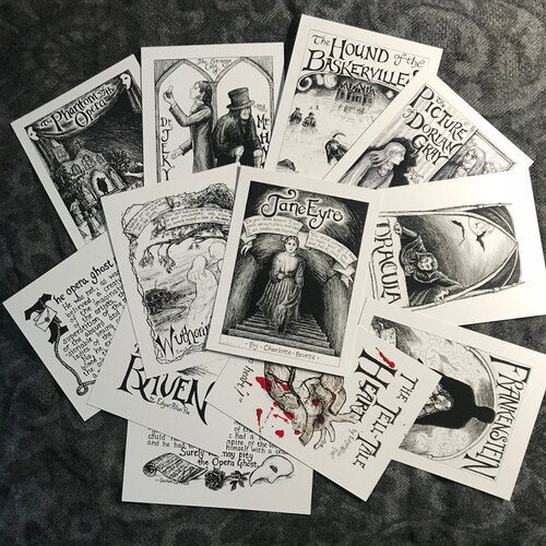 Postcard Set Gothic Literature - Etsy