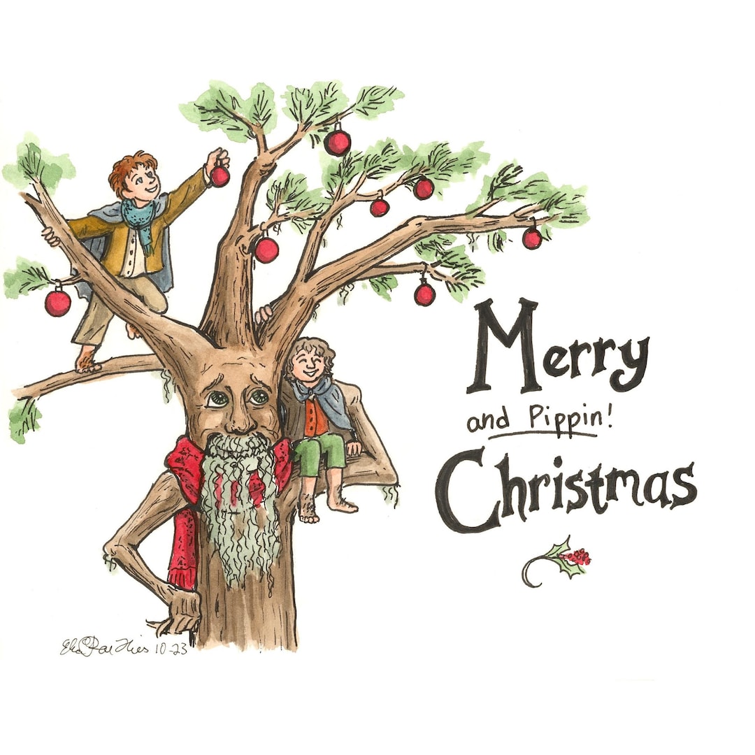 Merry and Pippin Christmas 8x10 Print - Etsy
