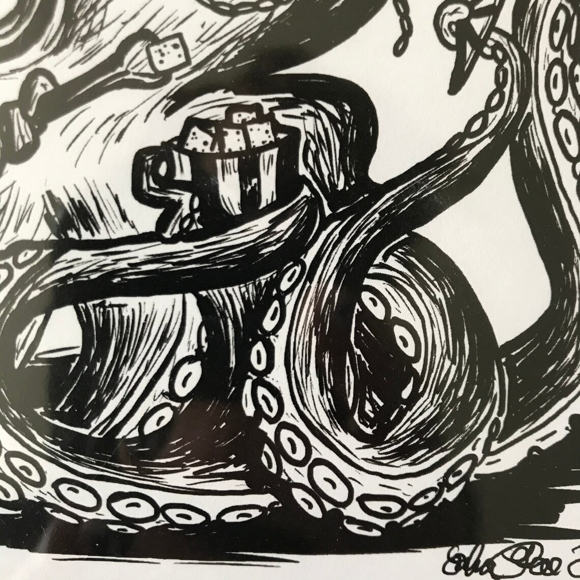 Teatime Octopus Print - Etsy