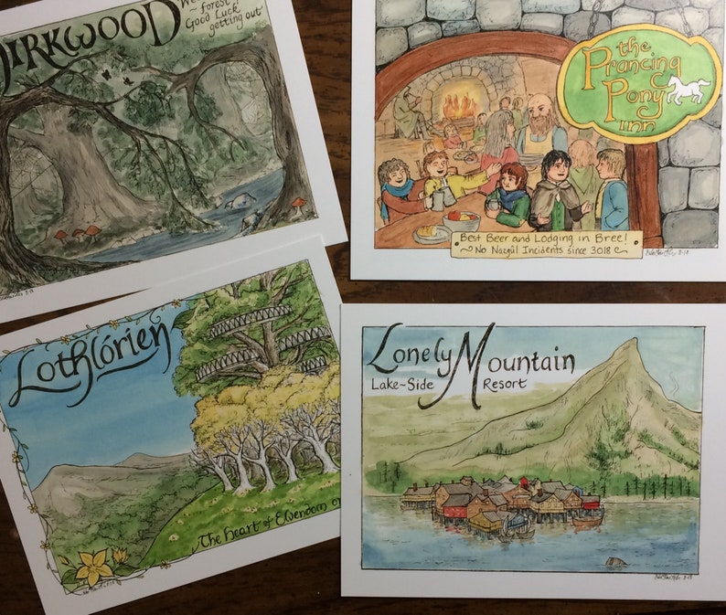 Postcard Set Greetings From Middle-earth | Etsy