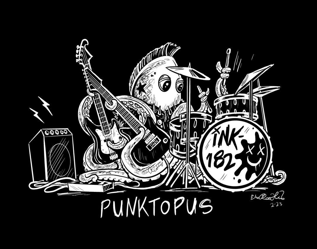 Punktopus (punk Rock Octopus) Print - Etsy