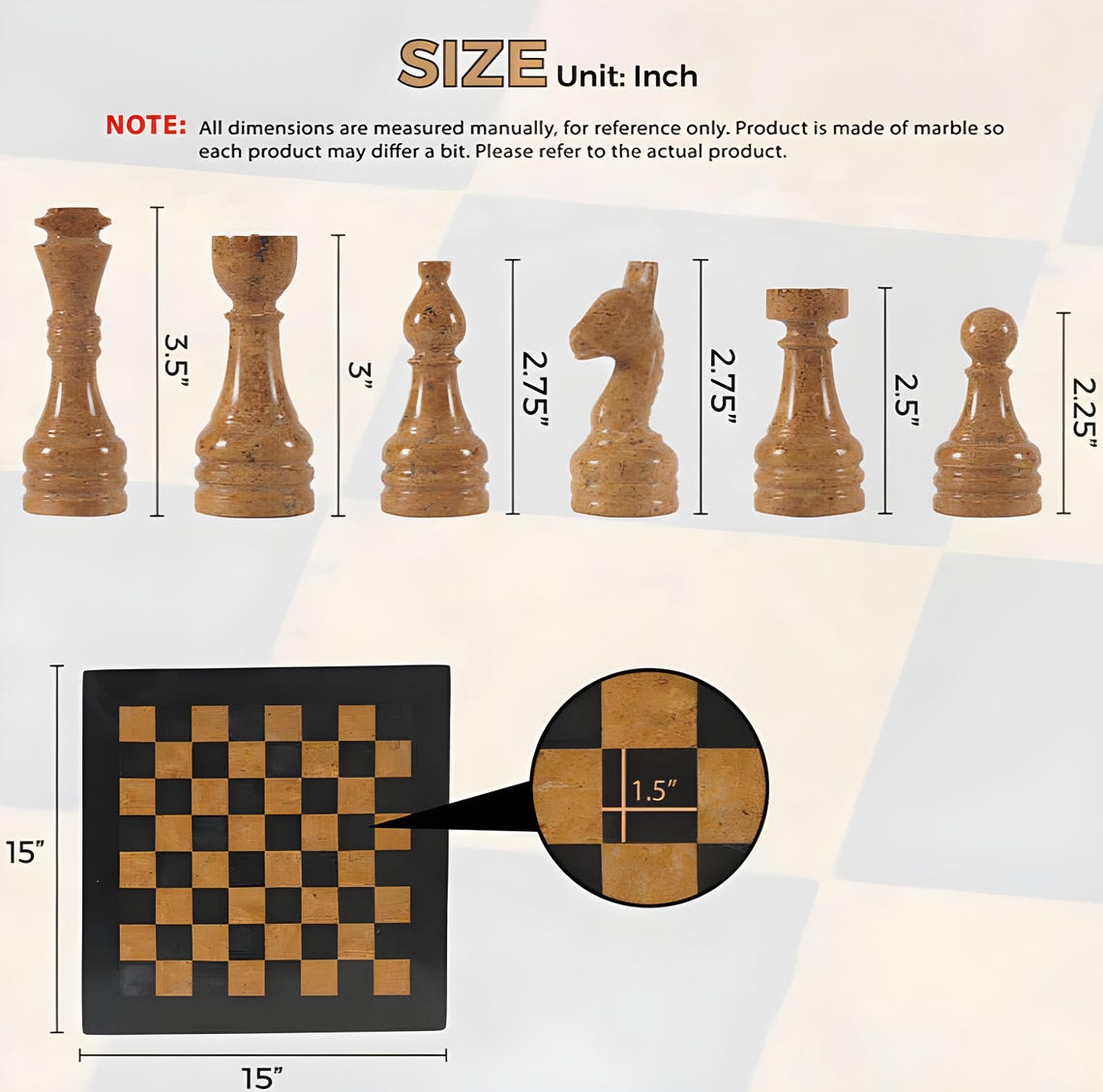 15 Inch Black & Golden Chess Set With Box,marble Chess Set,onyx Chess ...