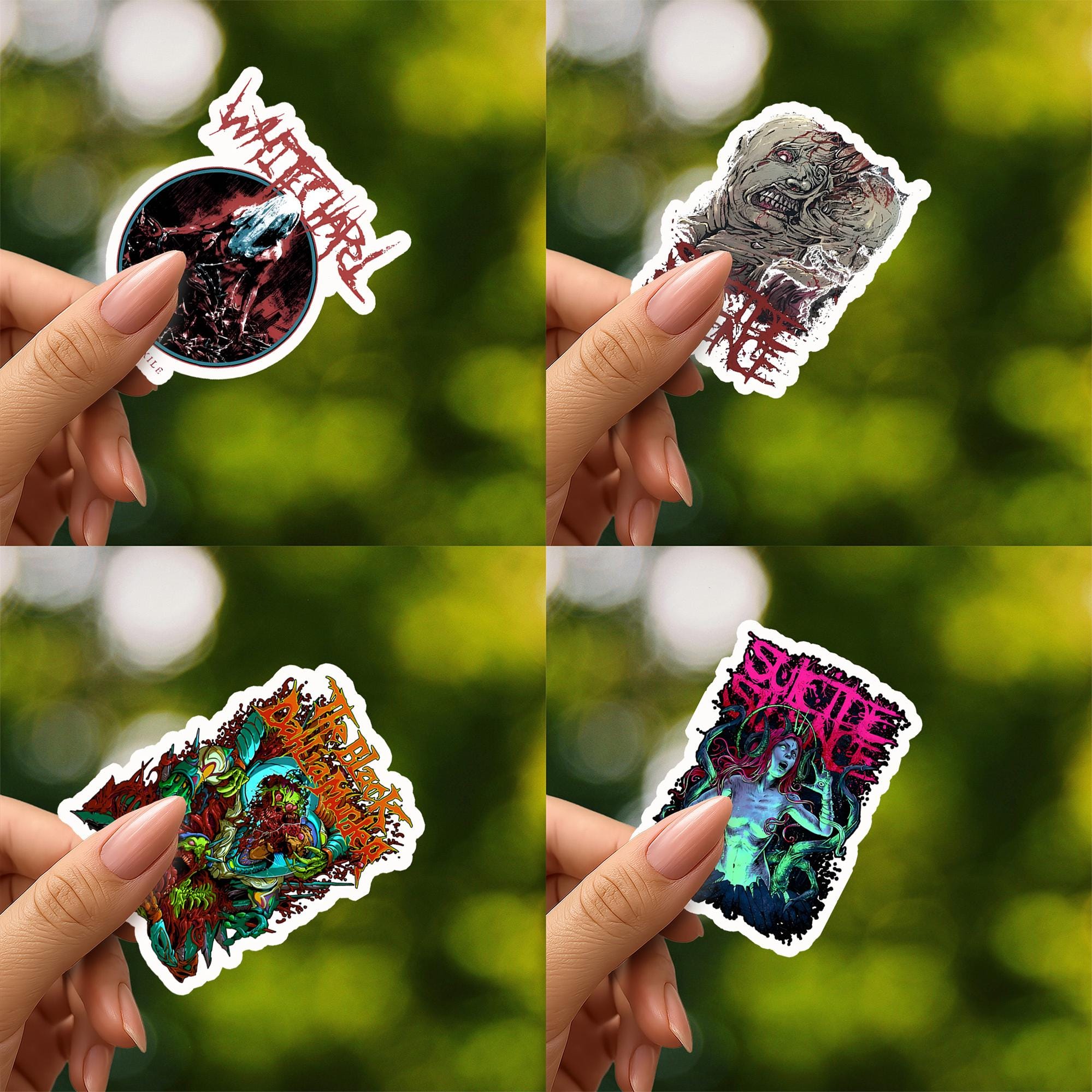 Deathcore Stickers Sheet | Metal Band Vinyl Decals for Laptop, Water ...