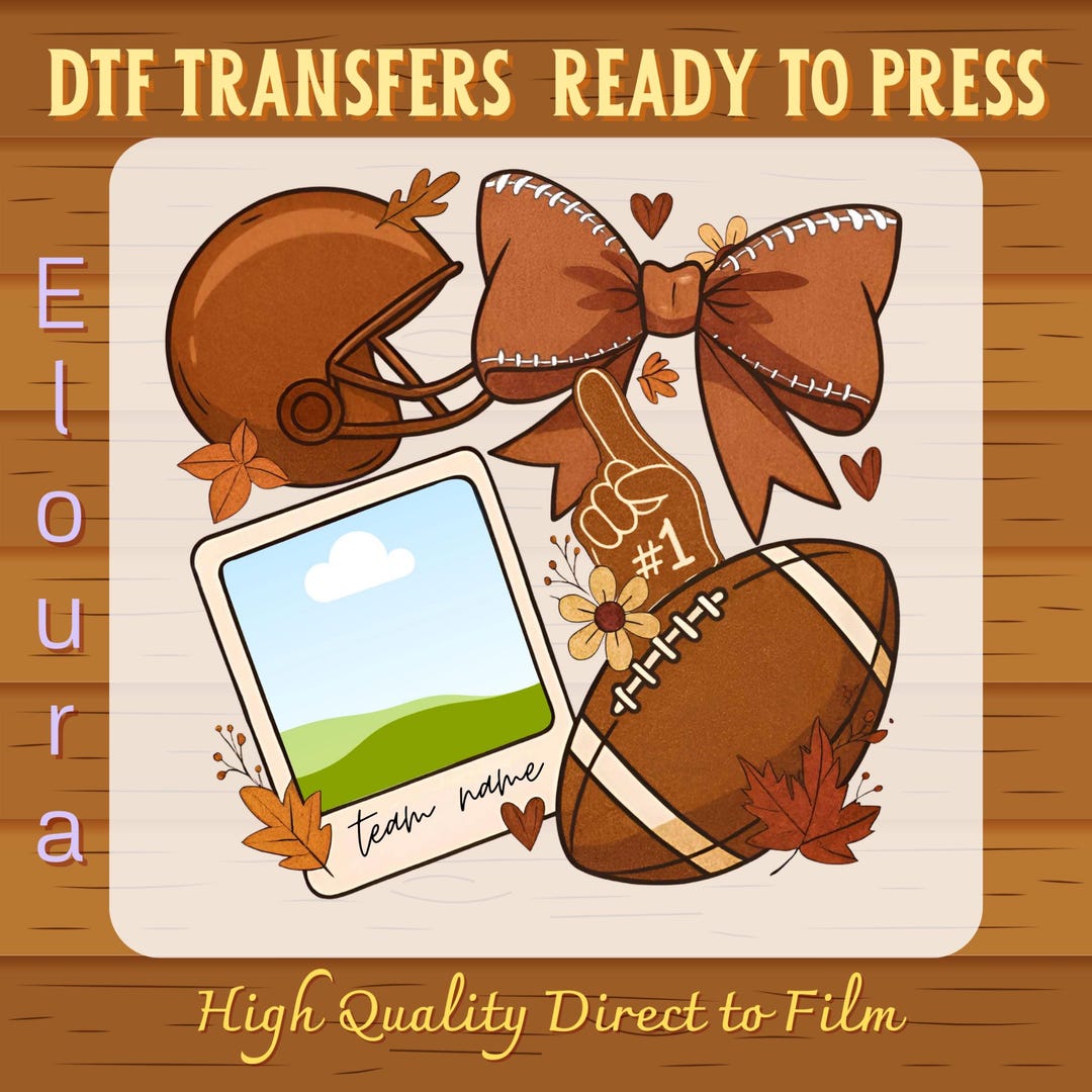 Custom Football Photo and Your Text DTF Transfer: Ready to Press, Fall ...