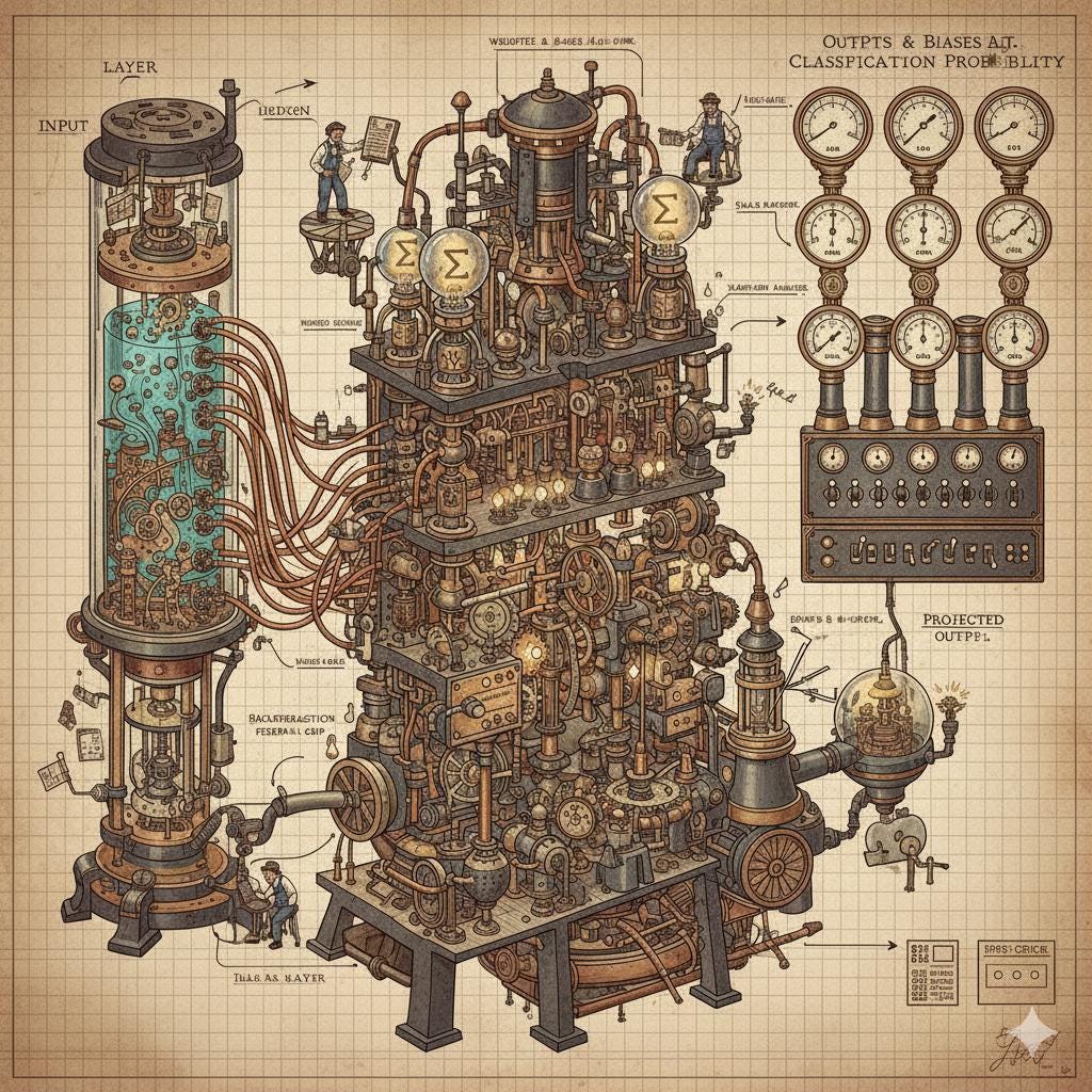 Steampunk Machine Blueprint Poster Satin Poster | Industrial Retro ...
