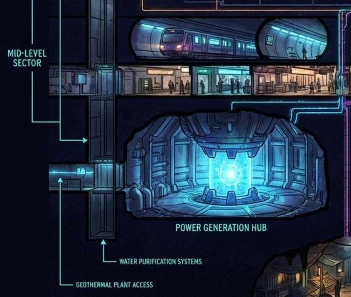 Futuristic City Cutaway Art- Cyberpunk Megacity - Etsy