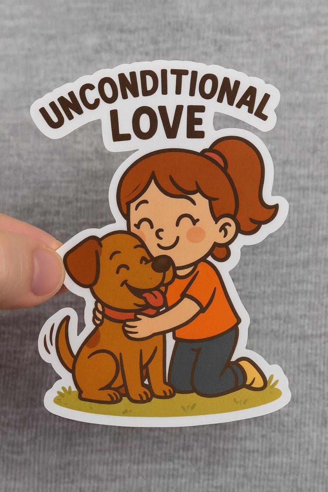 Unconditional Love Dog Hug Sticker | Kiss-cut Sticker - Etsy
