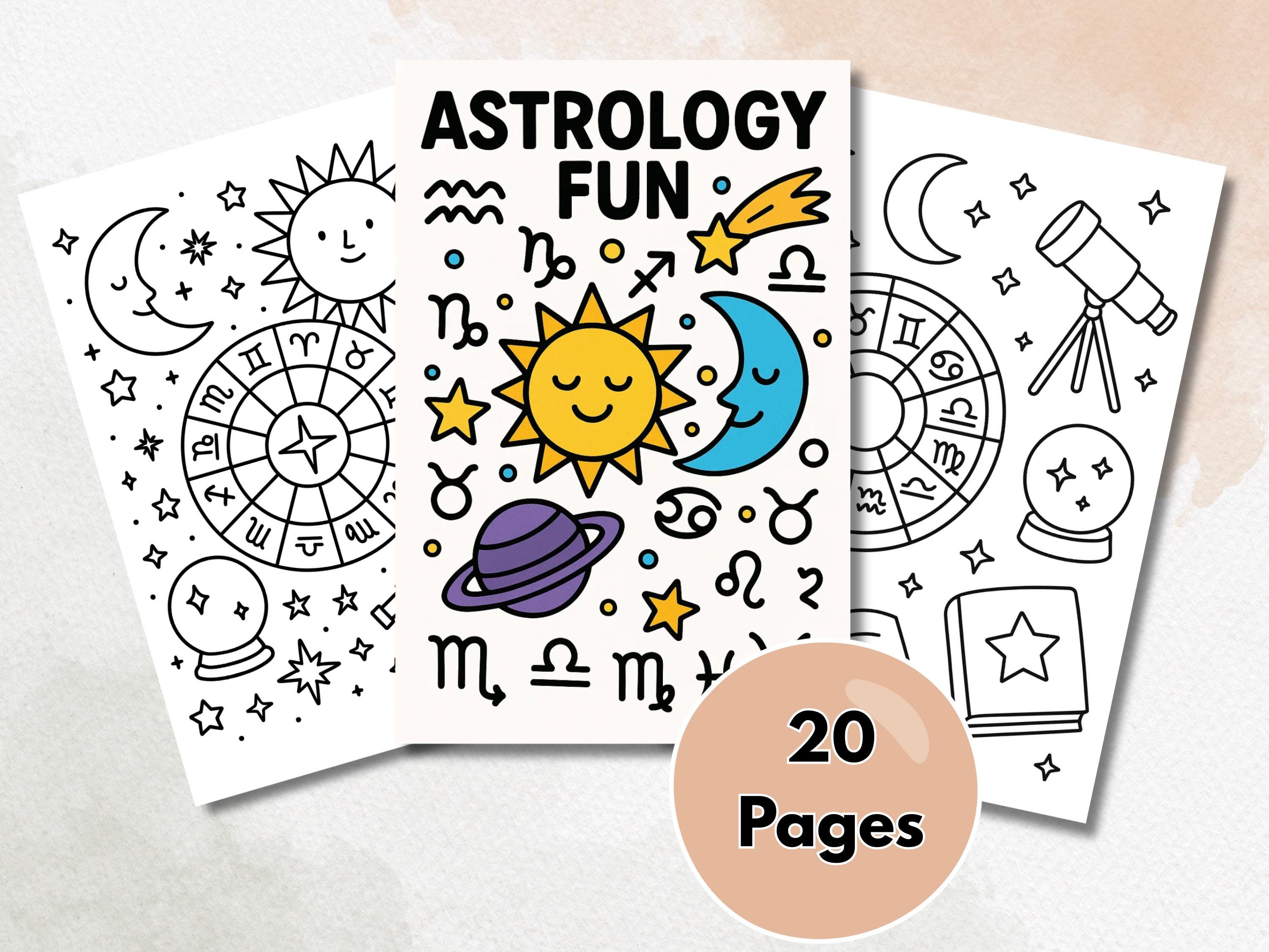 Astrology Coloring Pages for Kids: Zodiac Activity Book (PDF) - Etsy