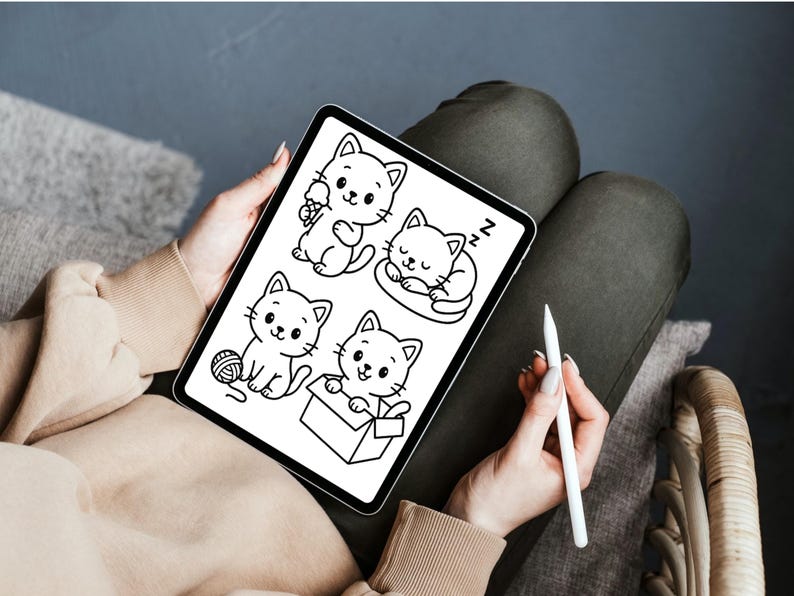 50 Cat Coloring Pages for Kids | Printable Coloring Book | Fun Easy ...