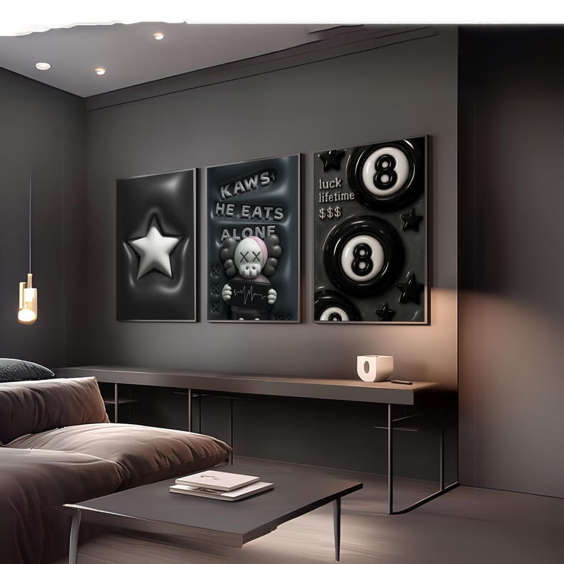 Hypebeast Wall Art Poster Set of 3 | 8 Ball Trendy Prints | Digital ...