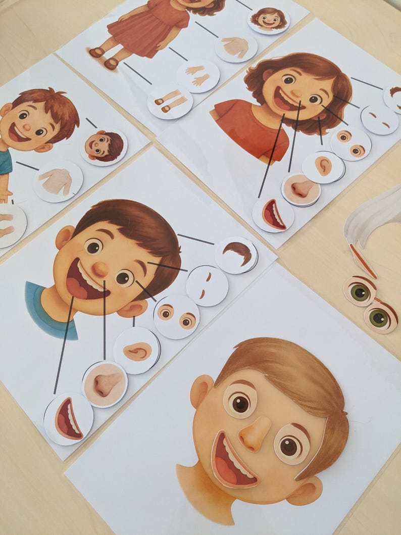 Build a Face Activity: Learn Body Parts - Printable Kids Game (PDF ...