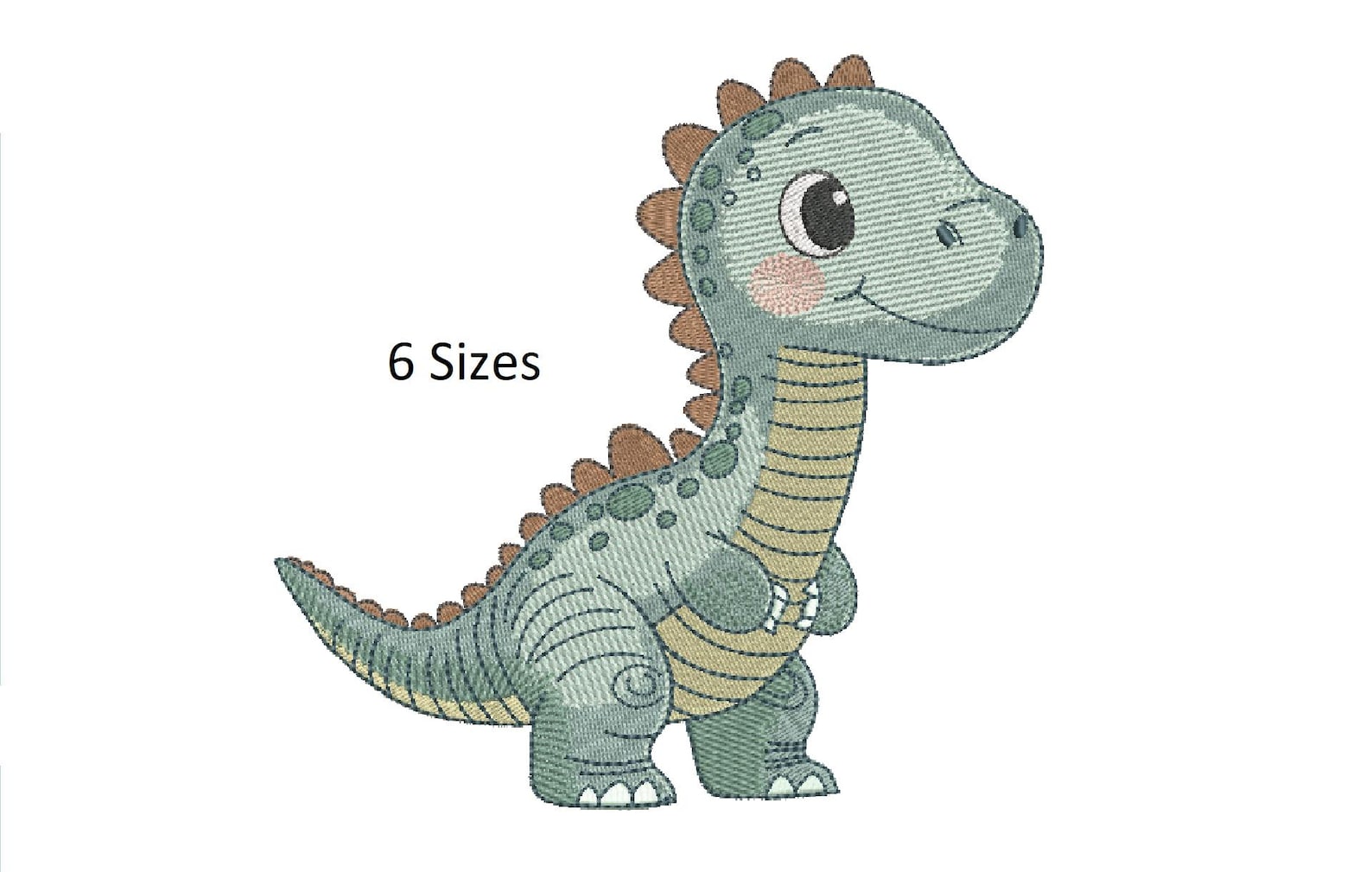Dinosaur Embroidery File, Cute Dinosaur Embroidery, 6 Sizes - Etsy