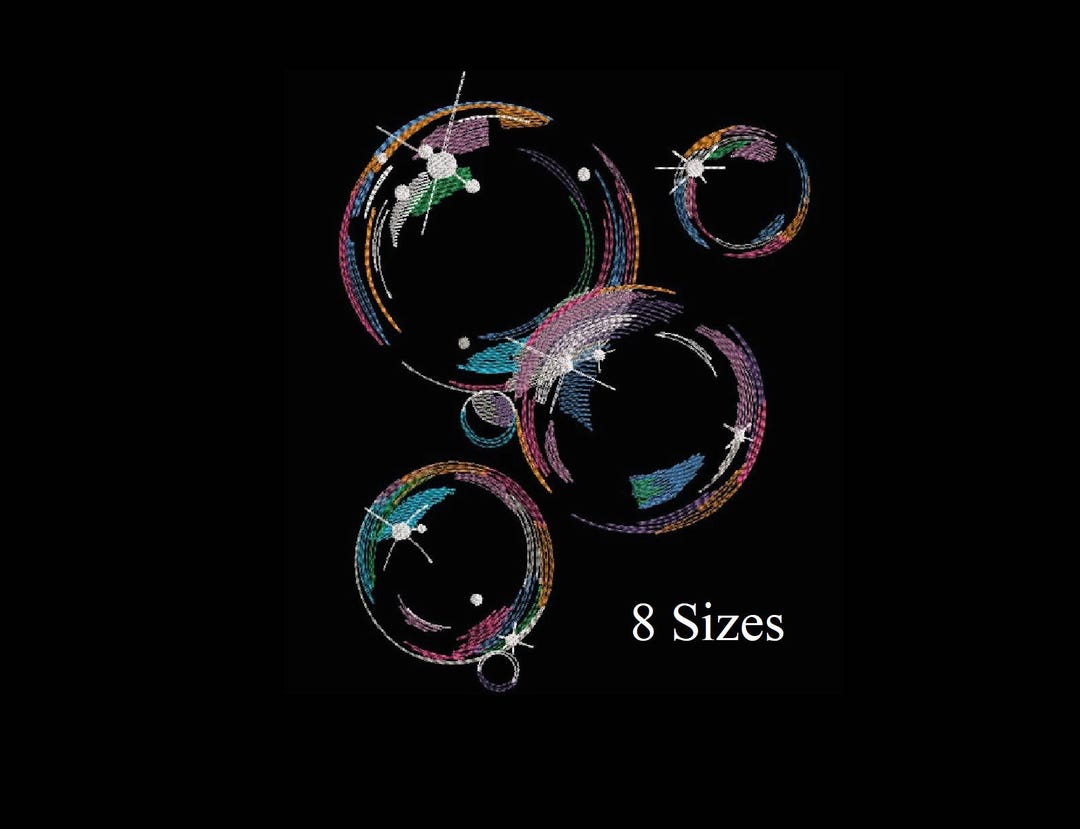 Soap Bubbles Machine Embroidery Design, Blowing Bubbles Embroidery ...