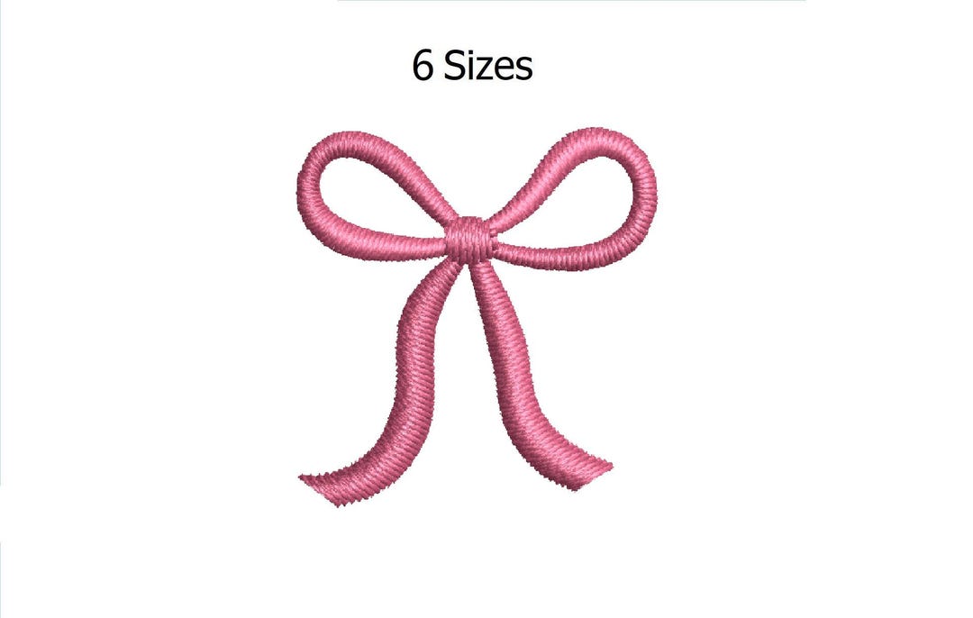 Mini Bow Embroidery Design, Satin Ribbon Bow Digital Embroidery, Girly ...