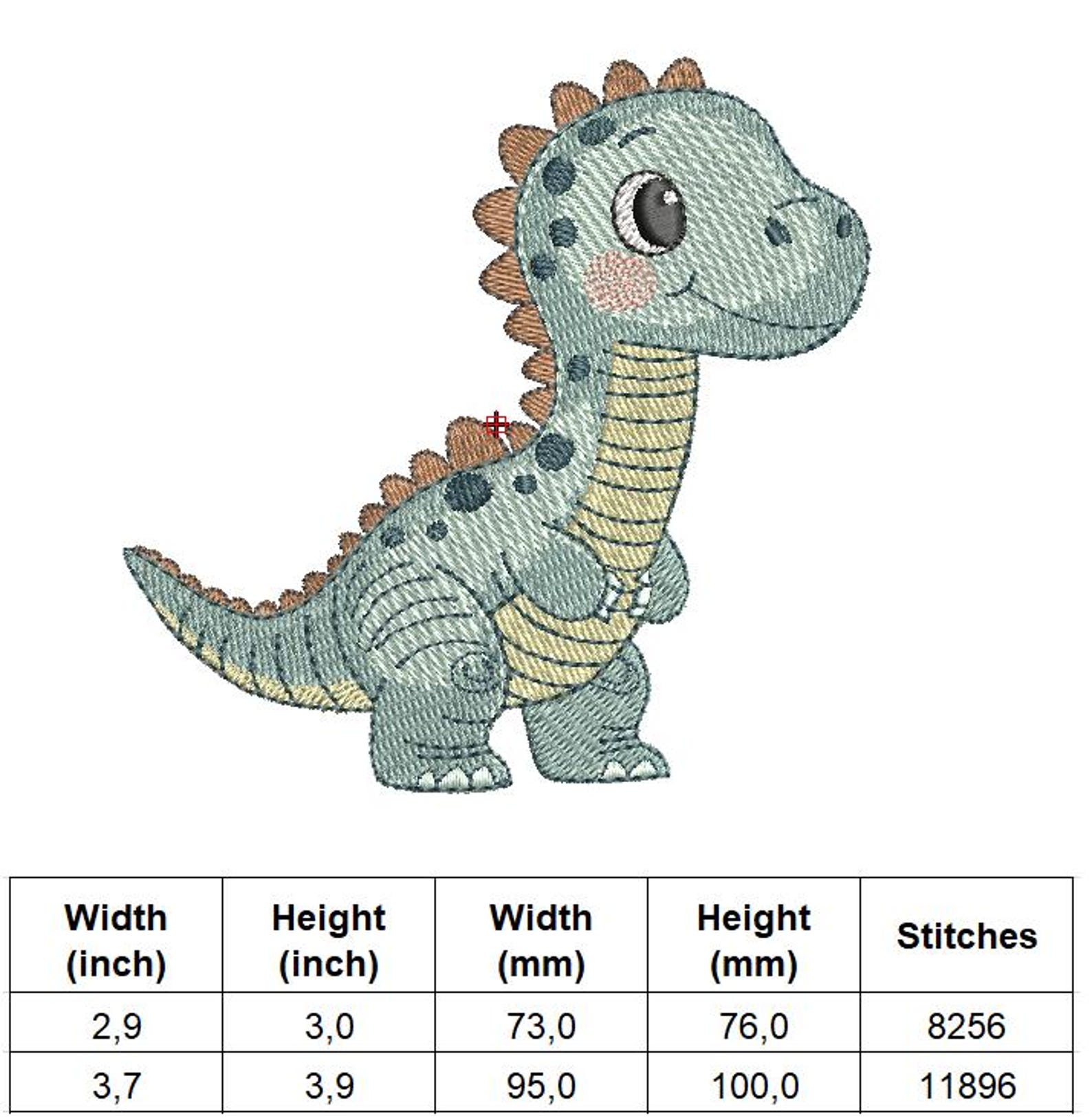 Dinosaur Embroidery File, Cute Dinosaur Embroidery, 6 Sizes - Etsy