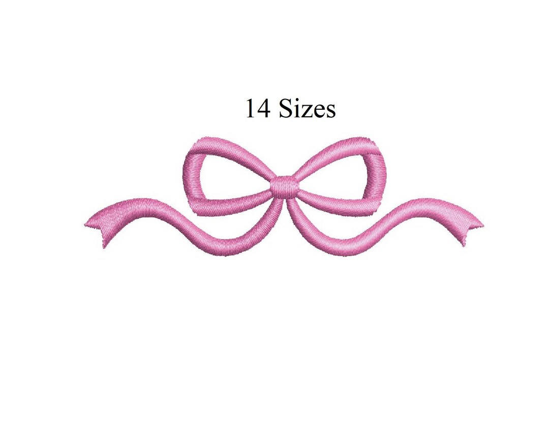 Mini Bow Embroidery Design, Satin Ribbon Bow Digital Embroidery, Girly ...