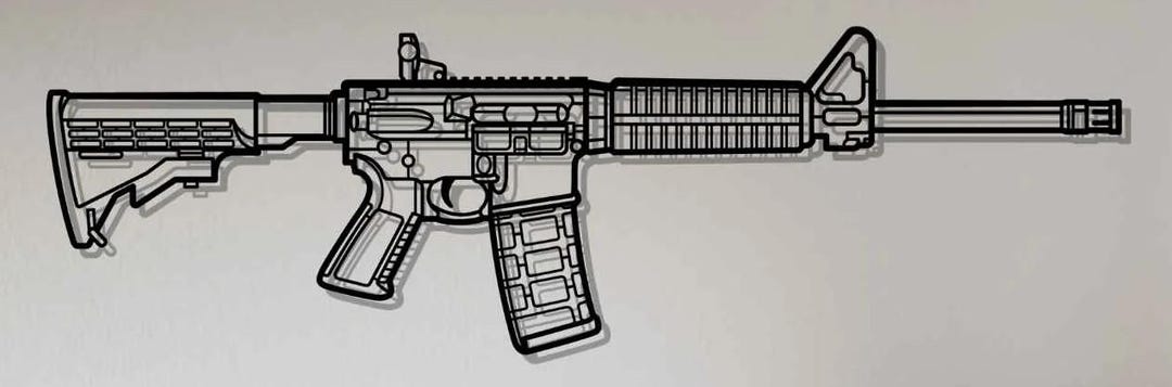 Rifle DXF File | CNC Plasma Cutting Design | Laser Cut Gun Silhouette ...