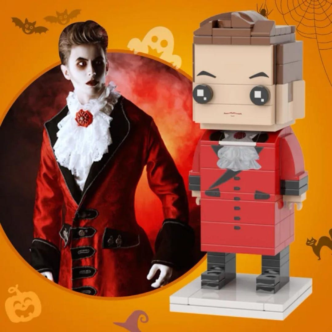 Custom Vampire Brick Figure – Full Body Personalized Halloween Mini ...