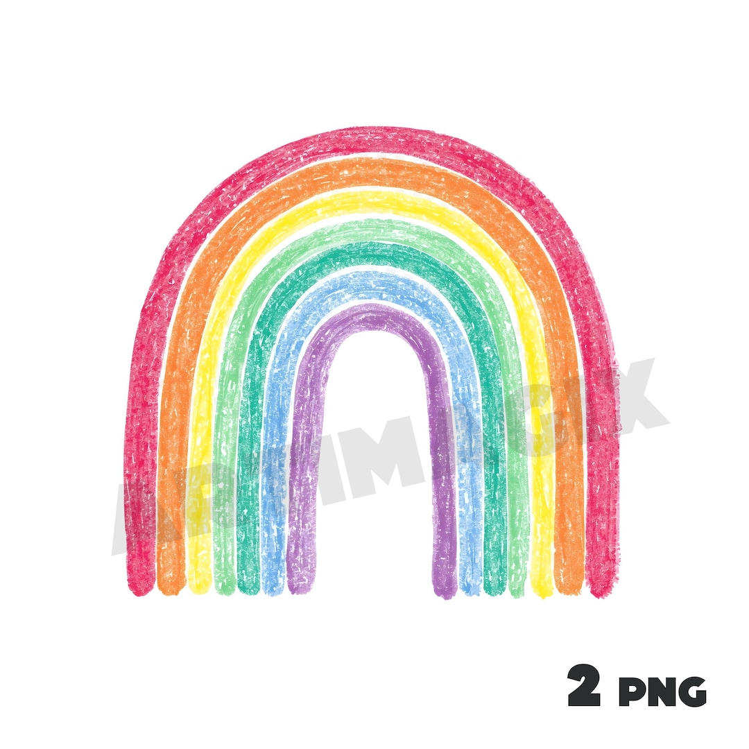 Rainbow Clipart Crayon 2 Png, Commercial Use Digital Art - Etsy