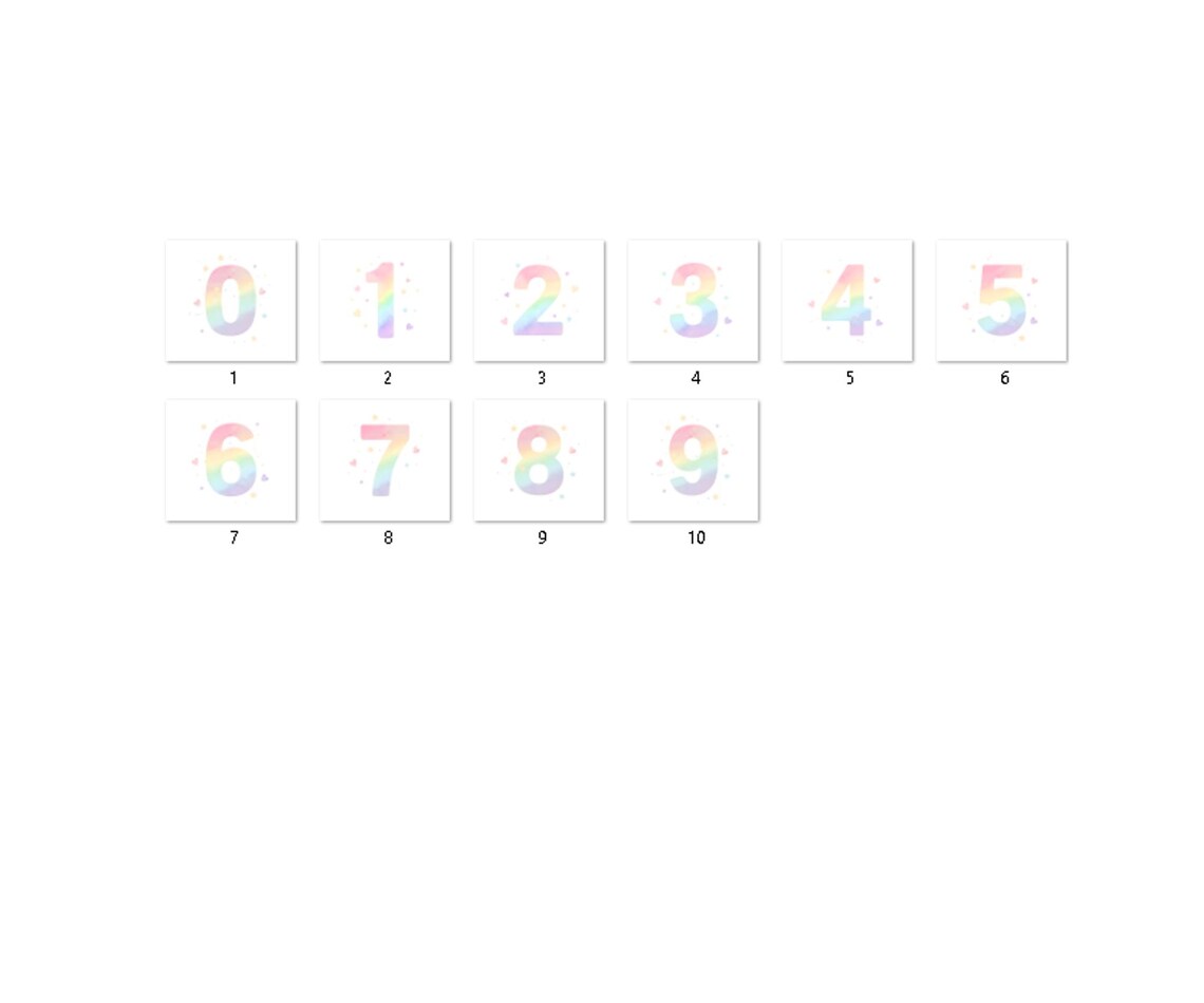 Number Rainbow Clipart Bundle Png, Commercial Use Digital Art - Etsy