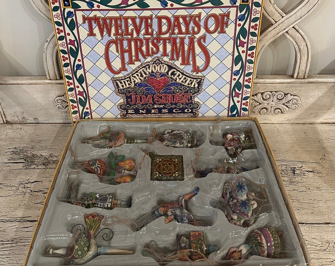 Jim Shore 12 Days of Christmas Ornament Set - Full Set in Original Box ...