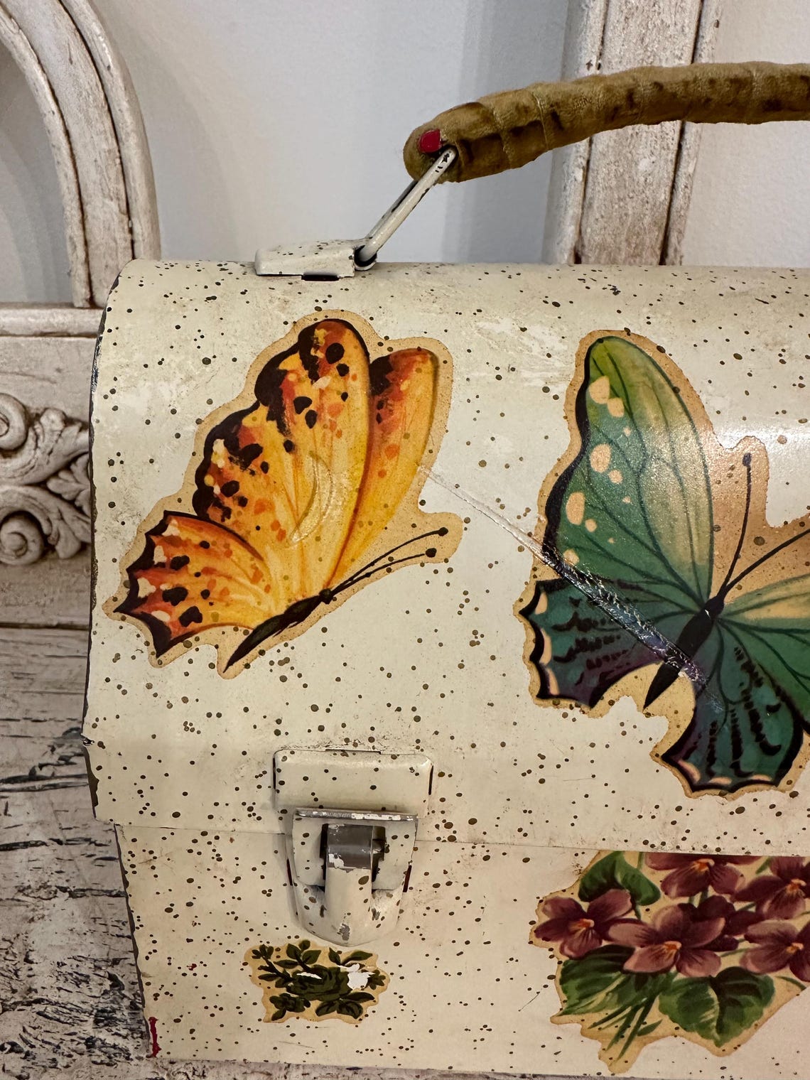 Vintage Dome Top Lunch Box - Retro 1980s Decoupage Project - No Thermos ...