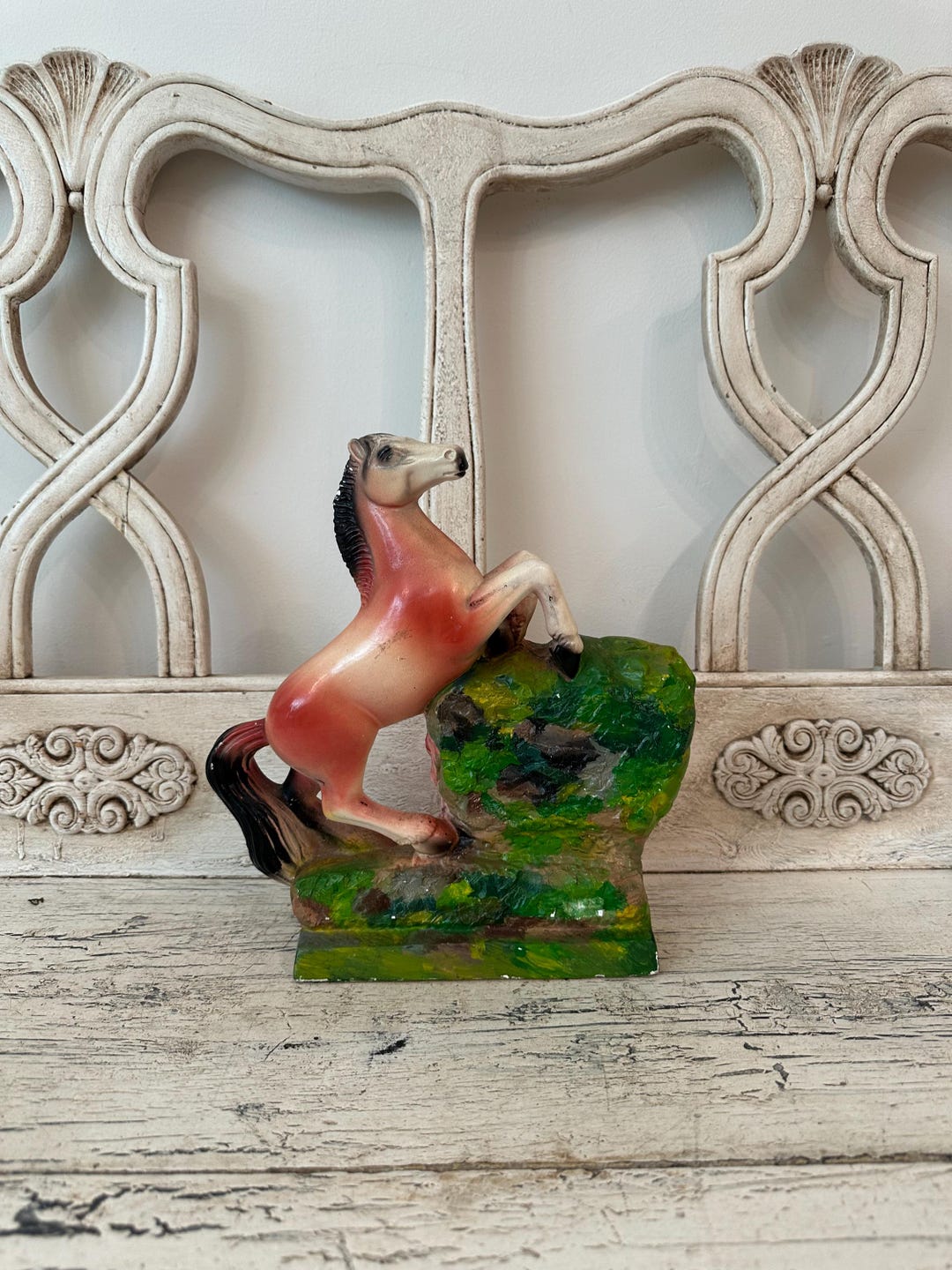 Large, Vintage Chalkware Horse - Retro Carnival Prize - Silvestri Bros ...