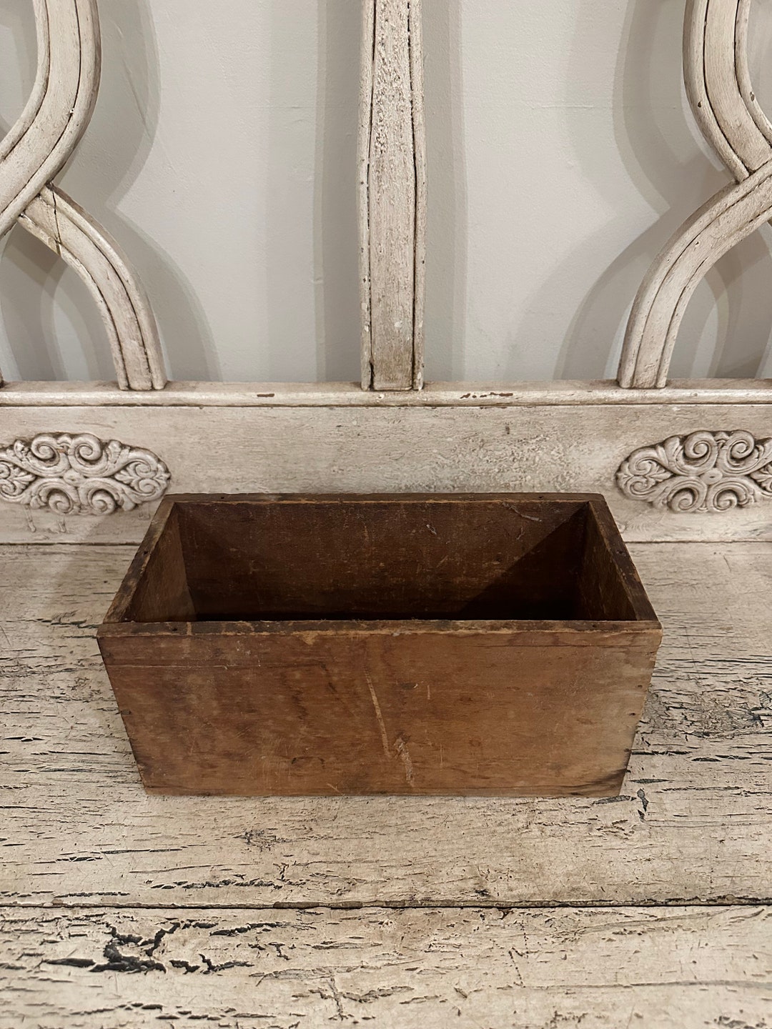 Small, Rustic Wooden Box - Authentic Farmhouse Storage - Distressed ...