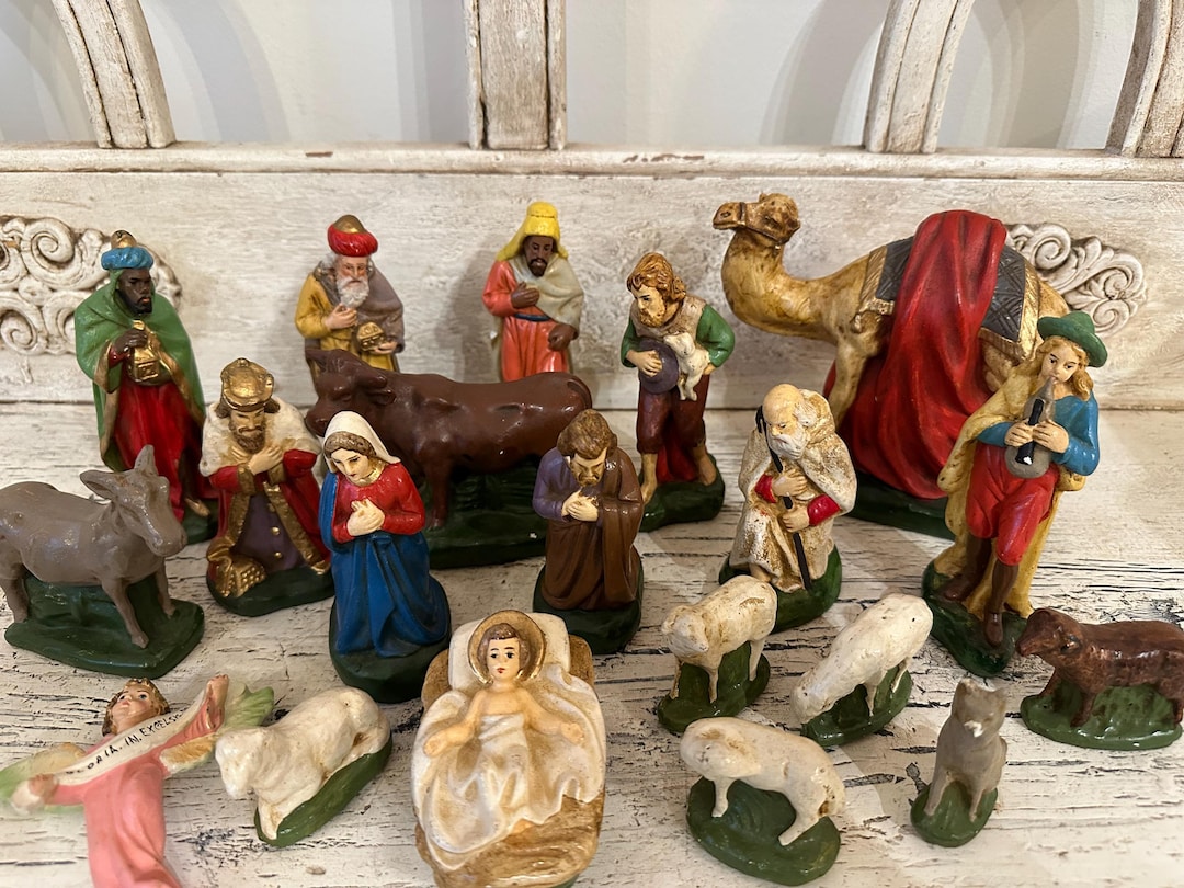 Large Vintage Nativity Set Made in Holland 20 Ceramic Pieces Hand ...