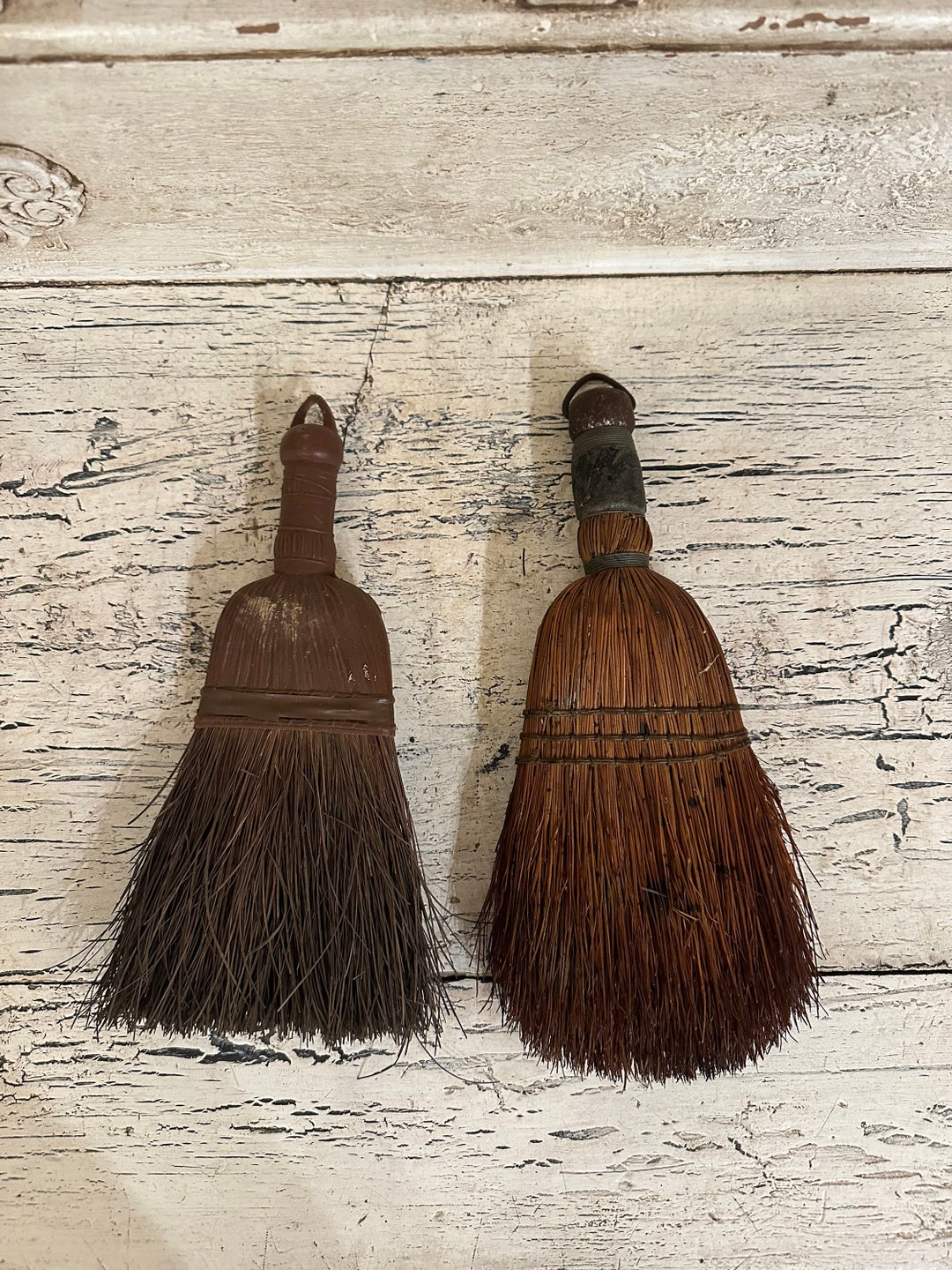 Vintage Whisk Brooms Natural Straw Bristle Workshop Brooms Set of 2 - Etsy