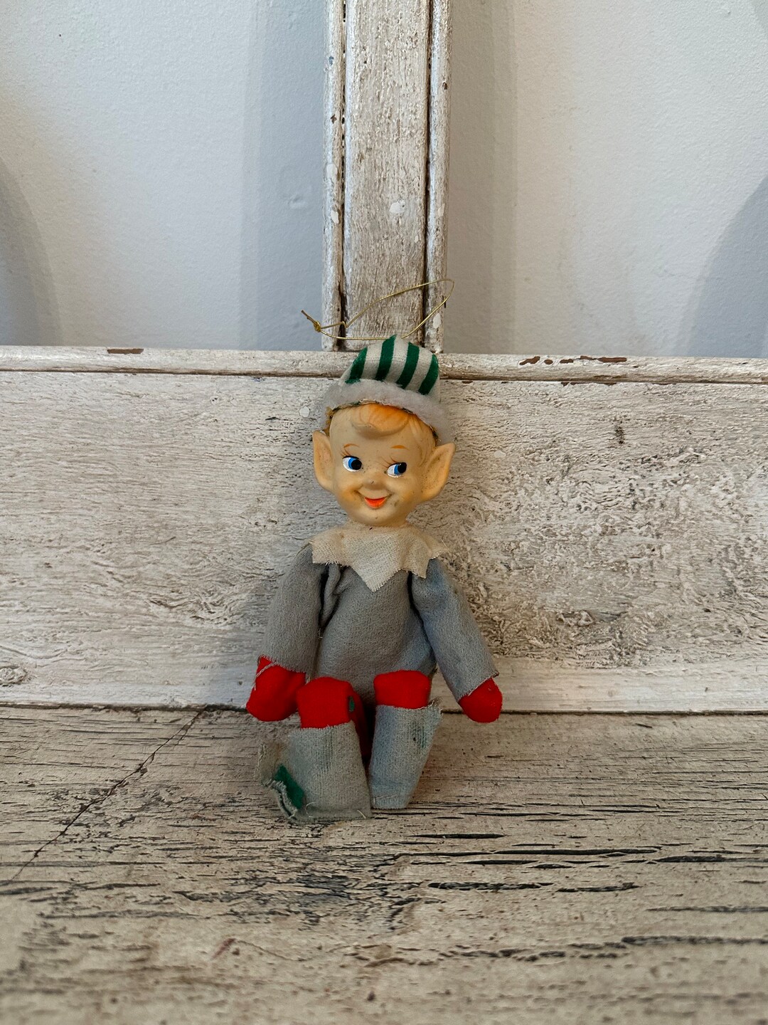 Vintage Knee Hugger Elf Ornament - Distressed and Well Loved - Etsy