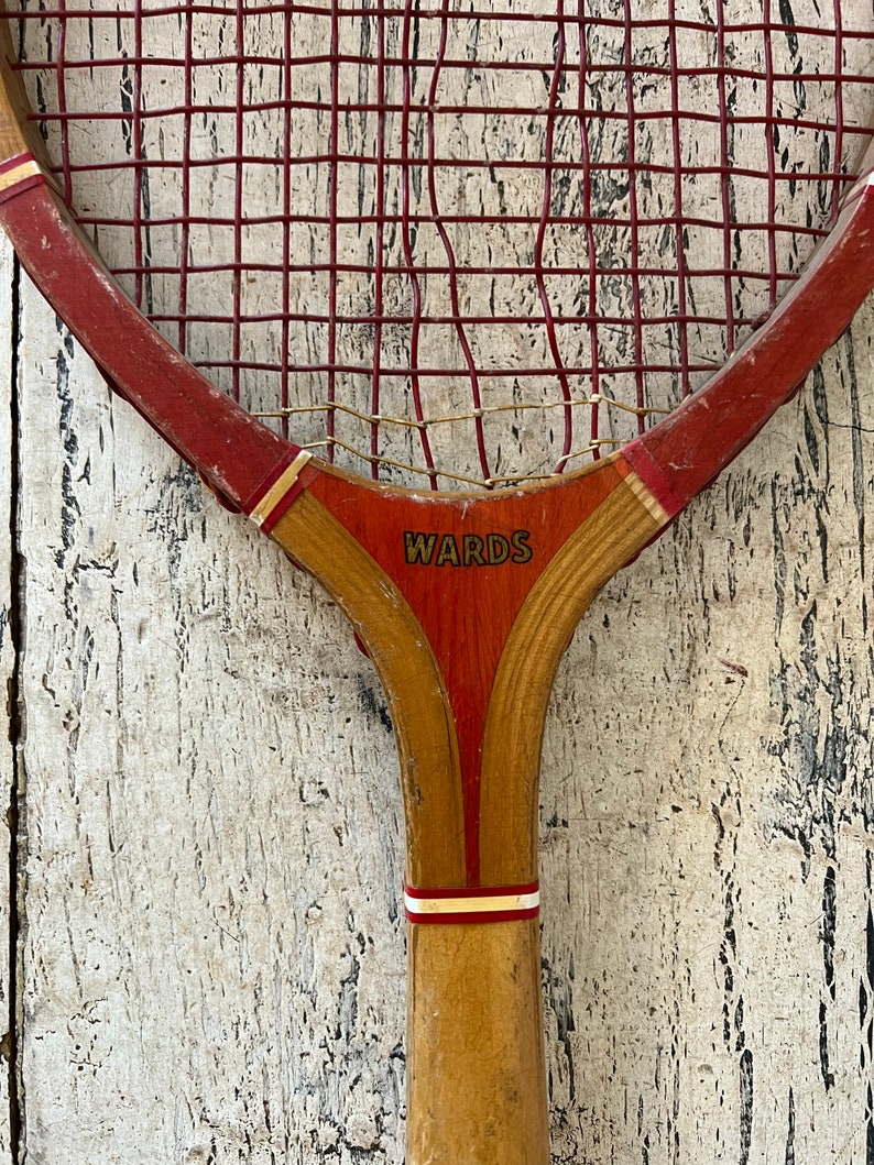 Antique Wooden Tennis Racket Beautiful 1920s Wards - Etsy